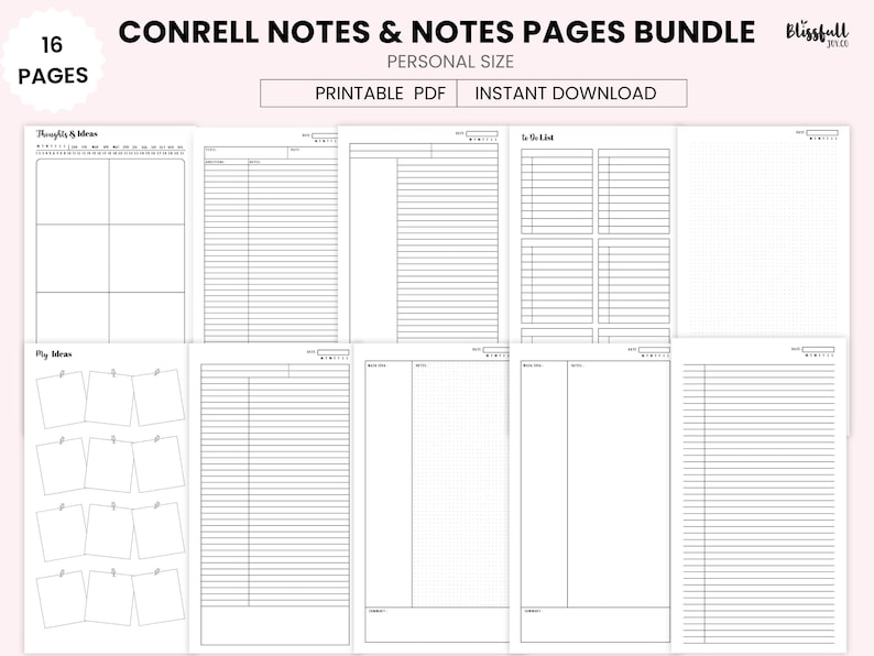 Printable Cornell Notes, Notes Paper, Lecture Notes Taking, Dot Grid ...