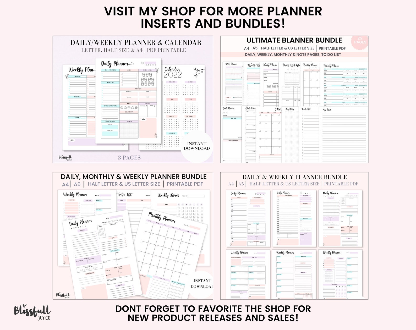 Printable Planner Bundle Daily Planner Weekly Planner - Etsy