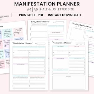 Daily, Weekly, Monthly Manifestation Printable Planner, Manifestation ...
