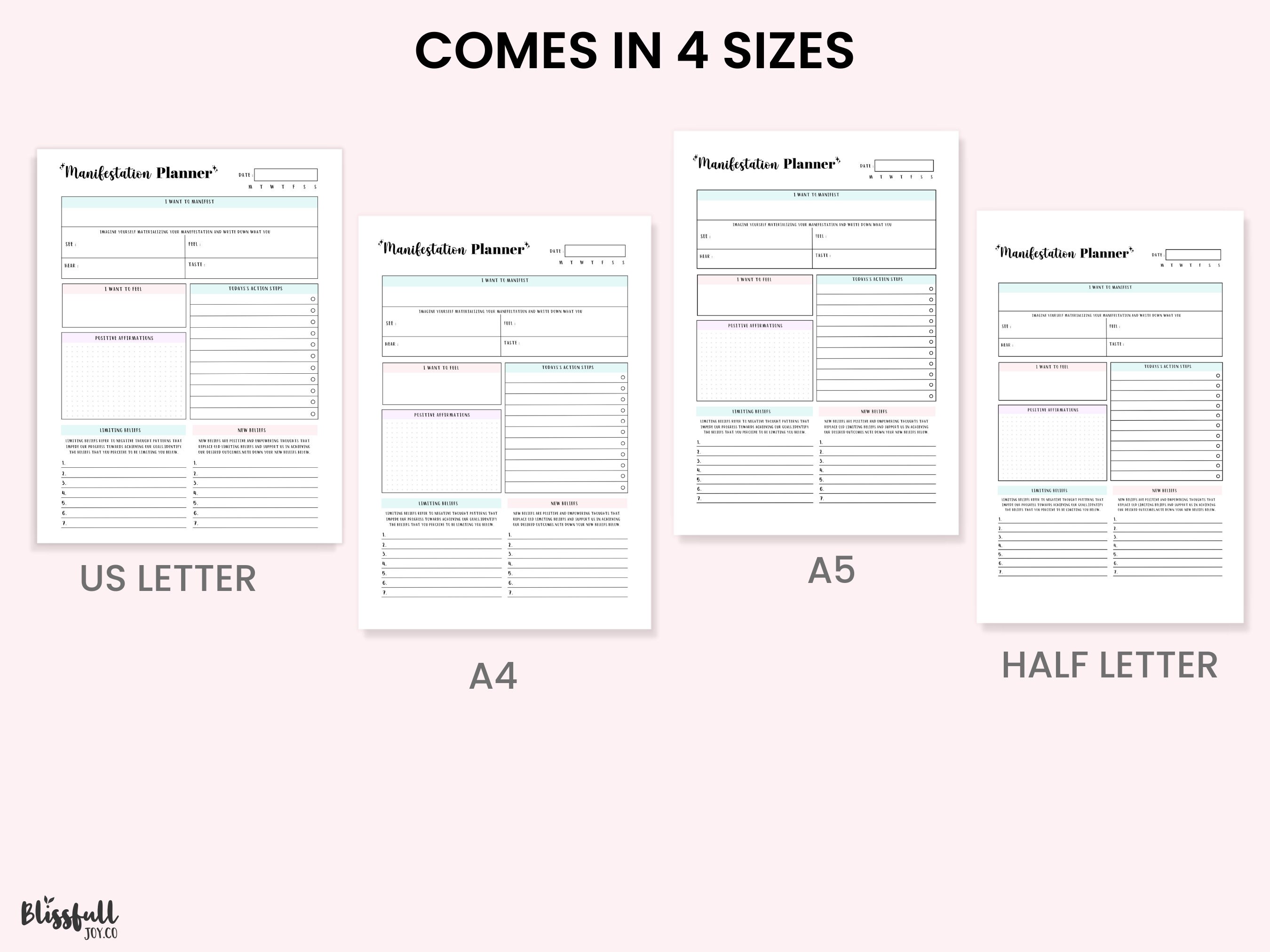 Daily, Weekly, Monthly Manifestation Printable Planner, Manifestation ...