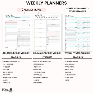 Printable Planner Bundle, Daily, Weekly, Monthly Planners, to Do List ...