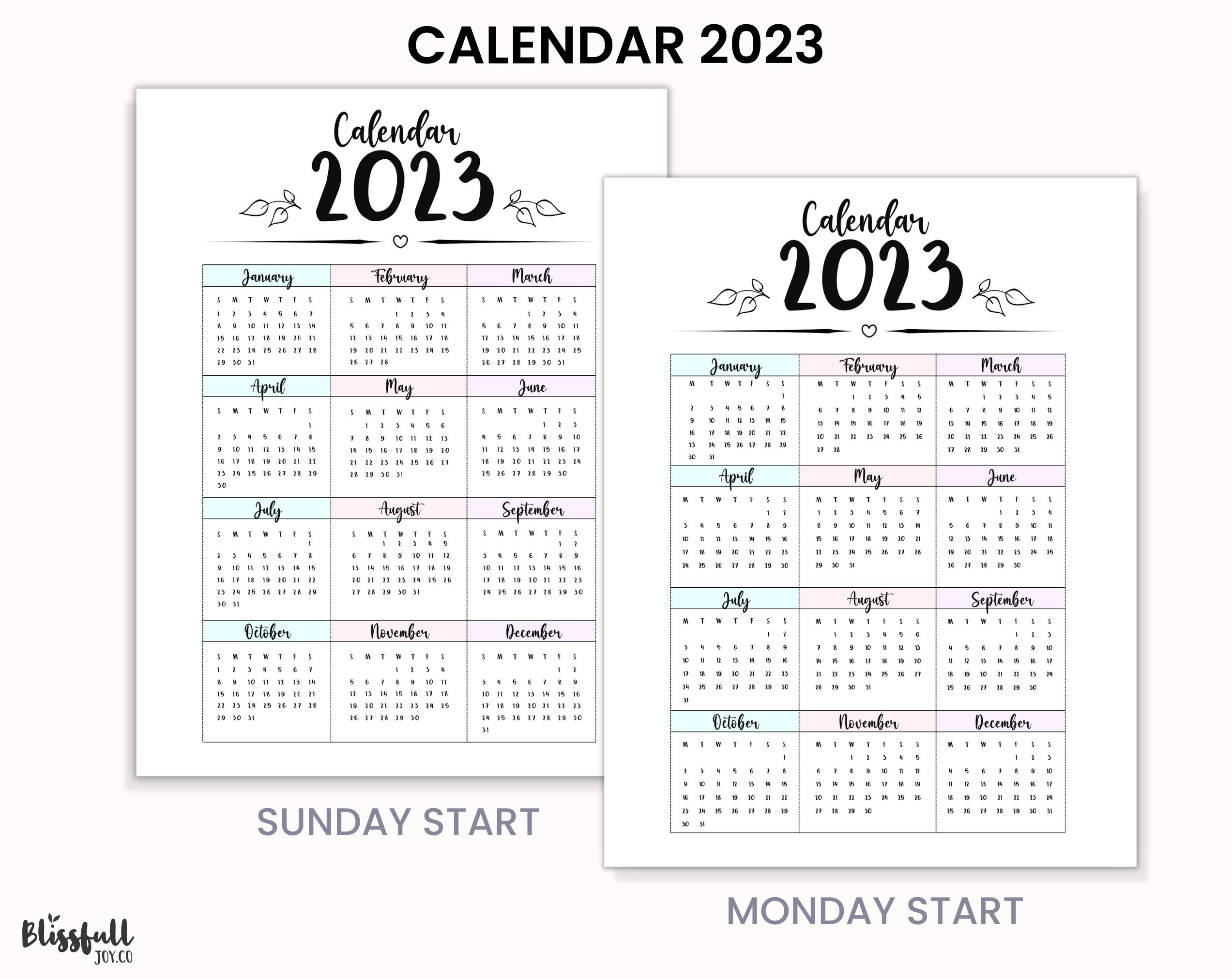 2023 Calendar, Yearly Tasks, Year in Pixels, Yearly Productivity ...