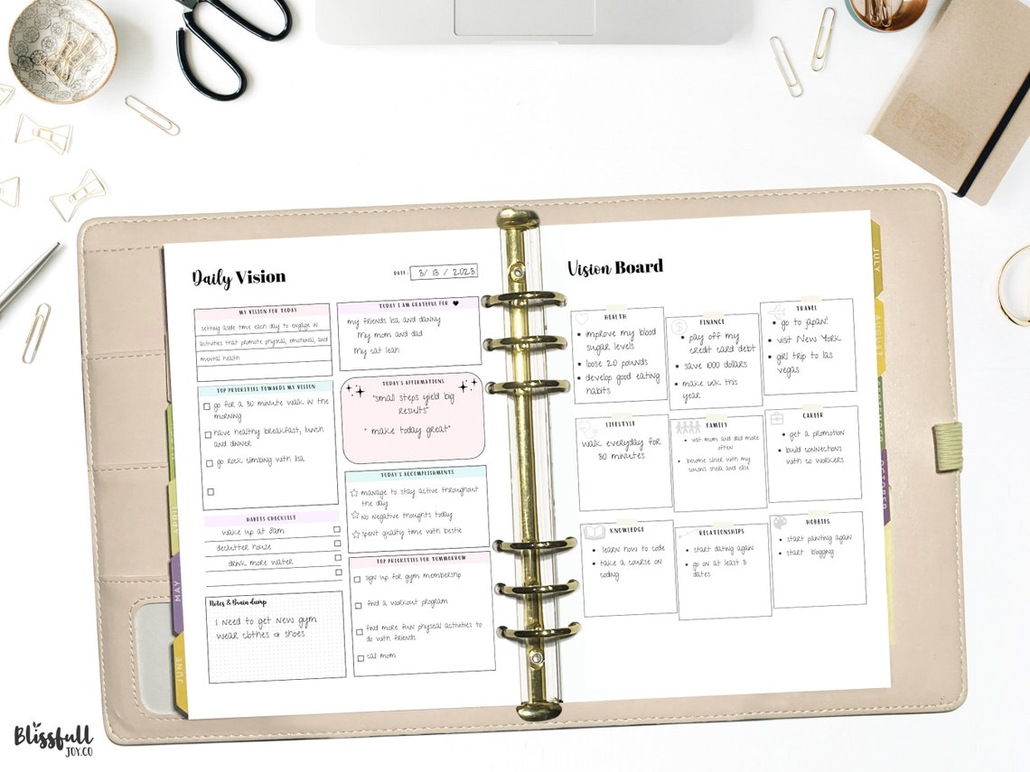 Printable Vision Board, Visualization Planner, Life Quotes ,words ...