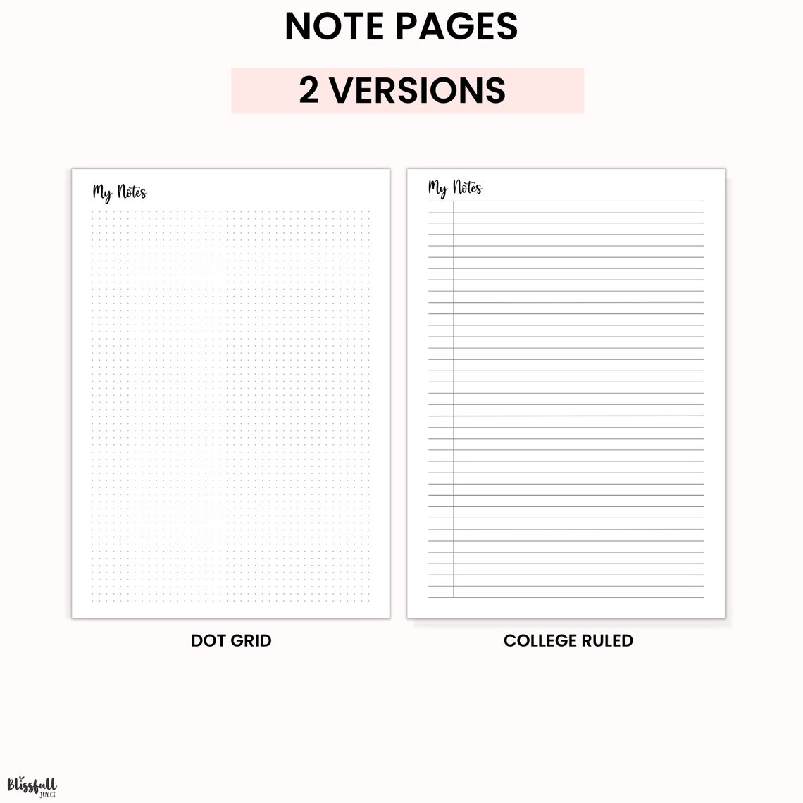 Printable Planner Bundle, Daily, Weekly, Monthly Planners, Note Pages ...
