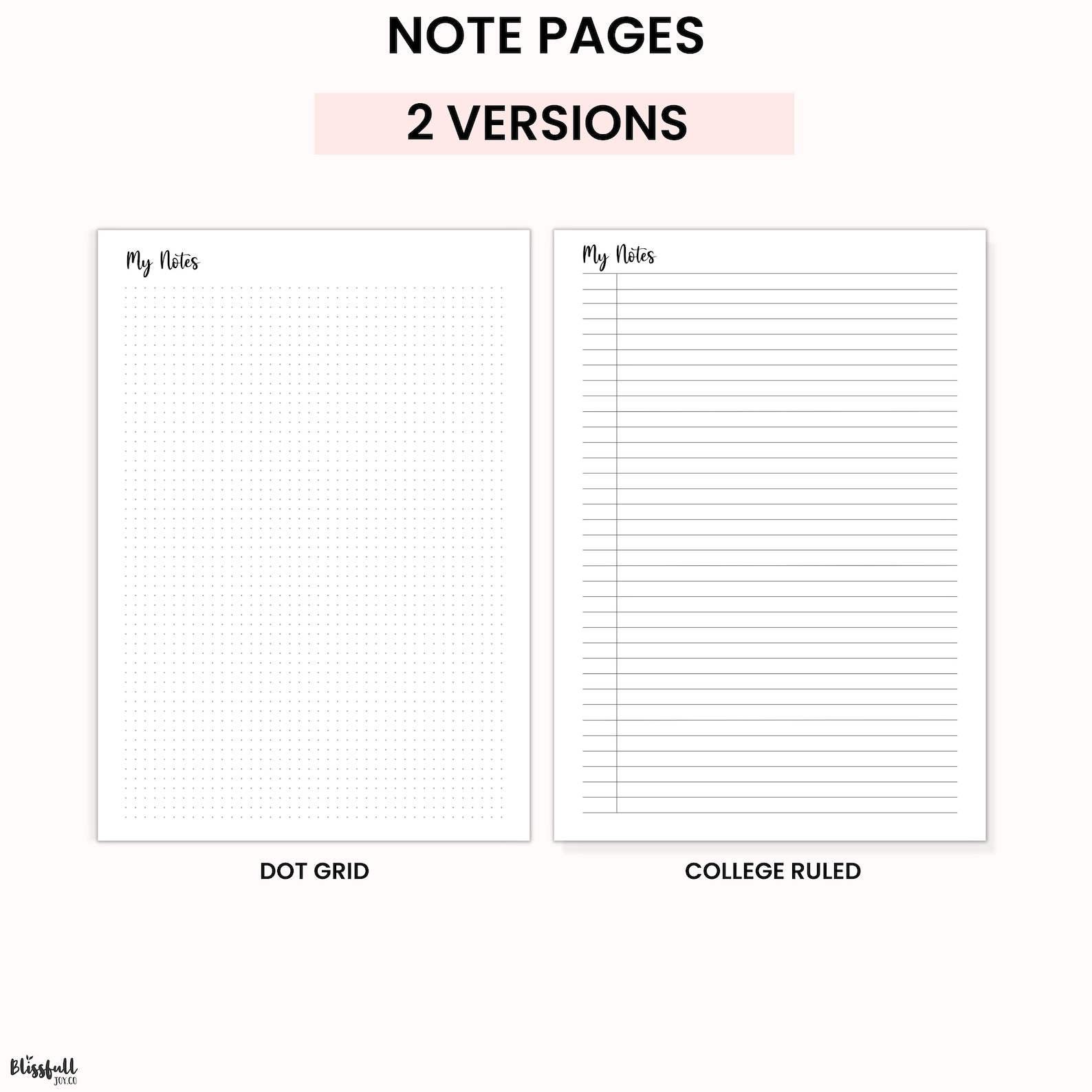 Printable Planner Bundle, Daily, Weekly, Monthly Planners, Note Pages ...