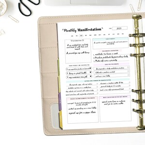 Daily, Weekly, Monthly Manifestation Printable Planner, Manifestation ...