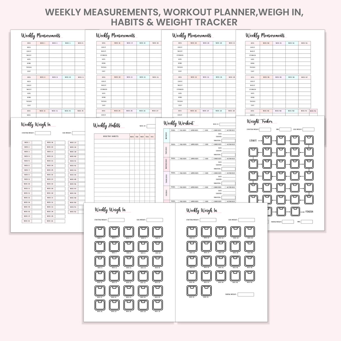 Ultimate Printable Weight Loss Planner, Weight Loss Tracker, Meal ...