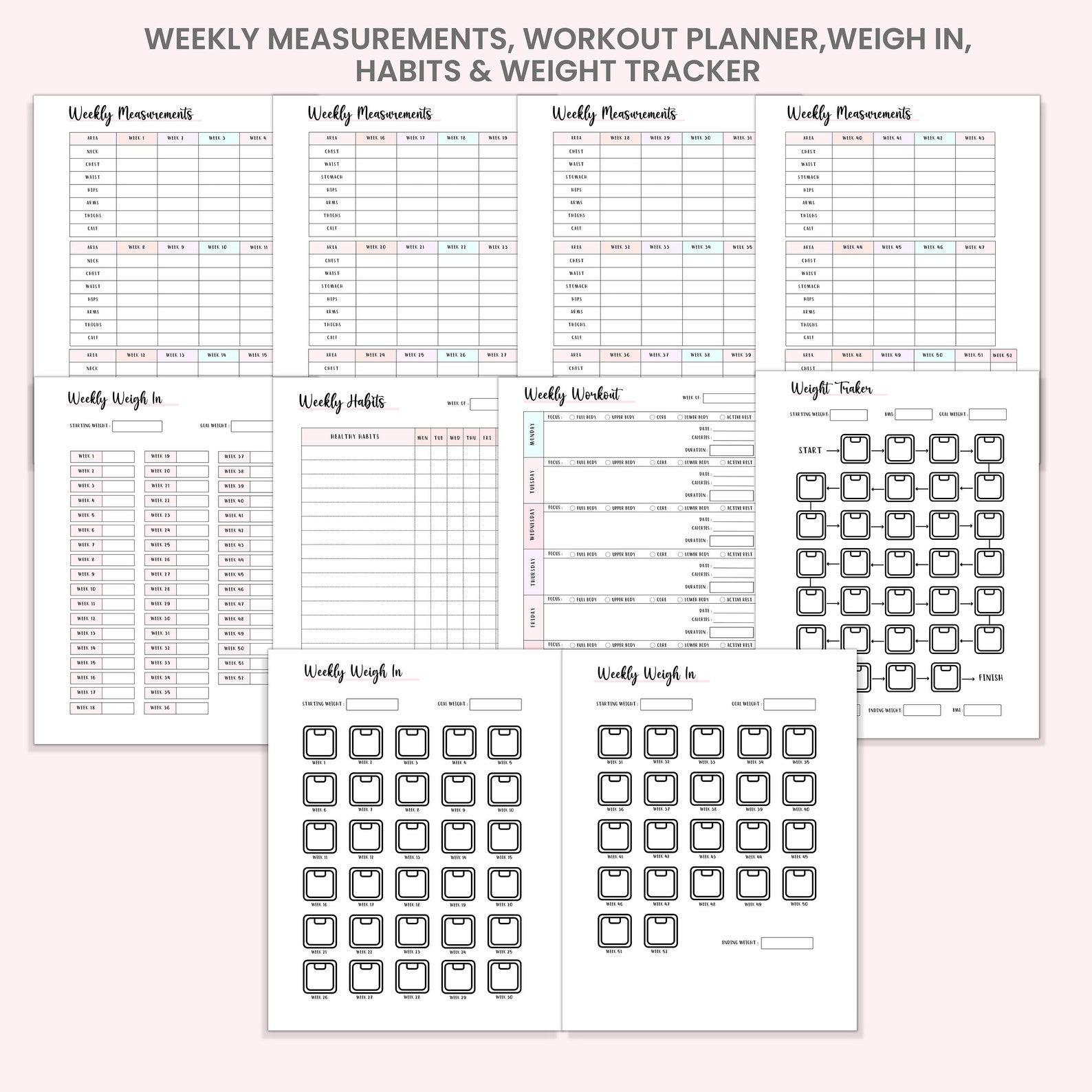 Ultimate Printable Weight Loss Planner, Weight Loss Tracker, Meal ...