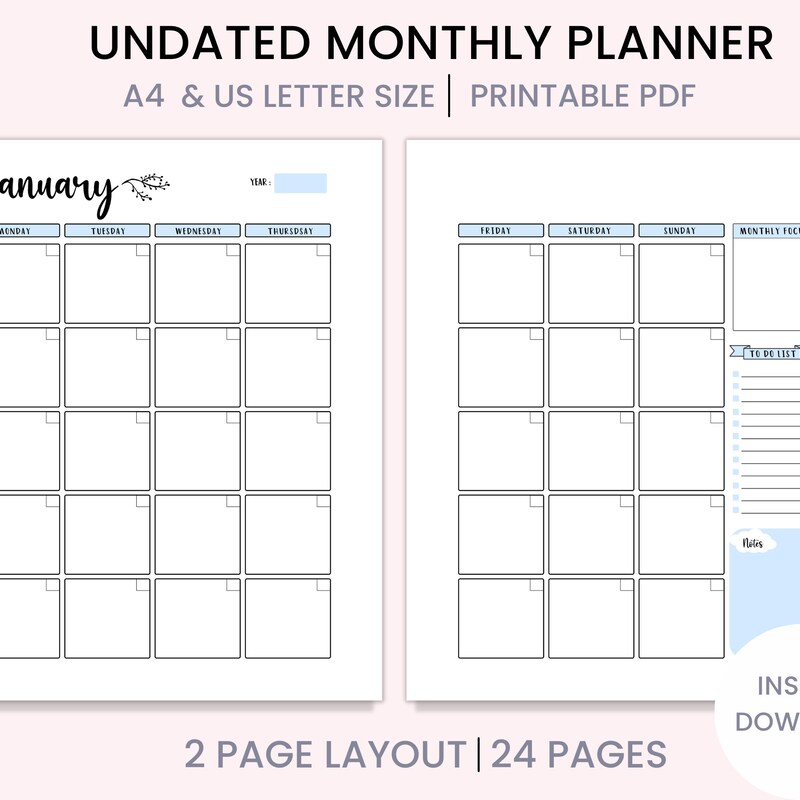 Monthly Planner - Etsy