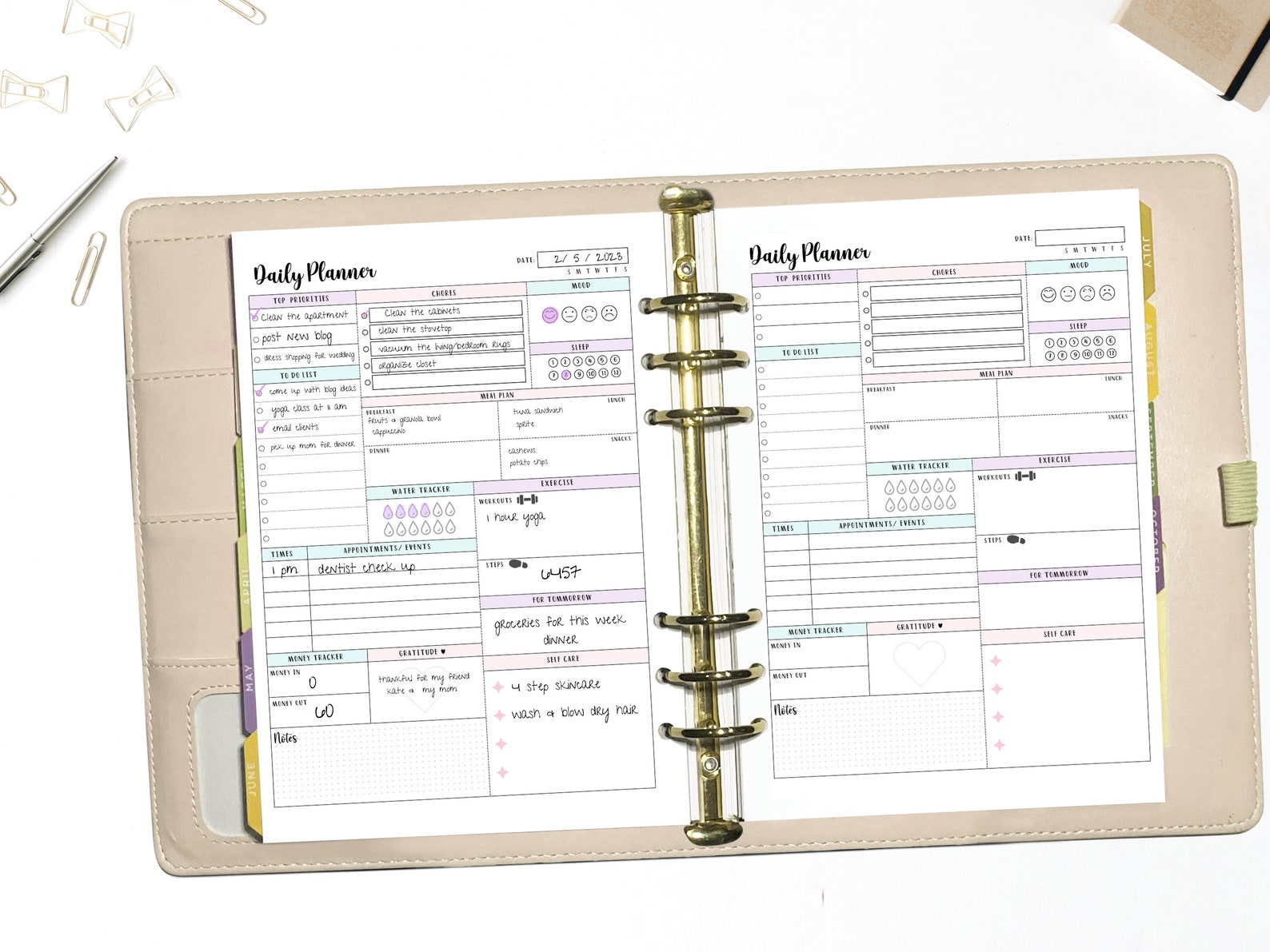 All in One Daily Planner Printable, Planner Inserts, Productivity ...