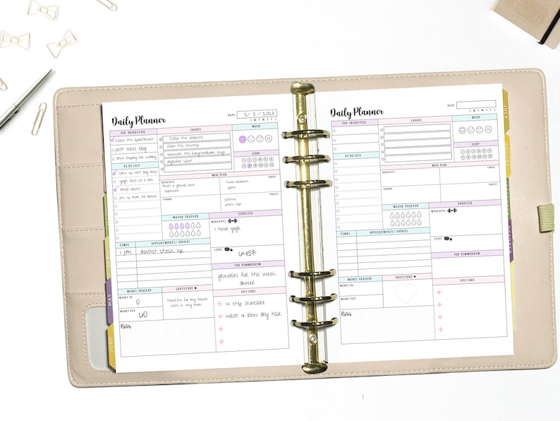 All in One Daily Planner Printable, Planner Inserts, Productivity ...
