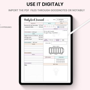 Digital/printable Daily, Weekly Food Journal, Food Diary, Meal Tracker ...