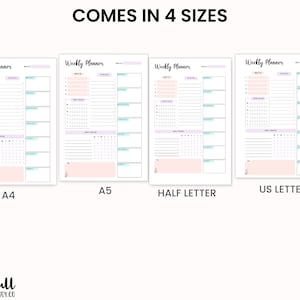 Printable Weekly Planner Set Weekly Planner Productivity - Etsy