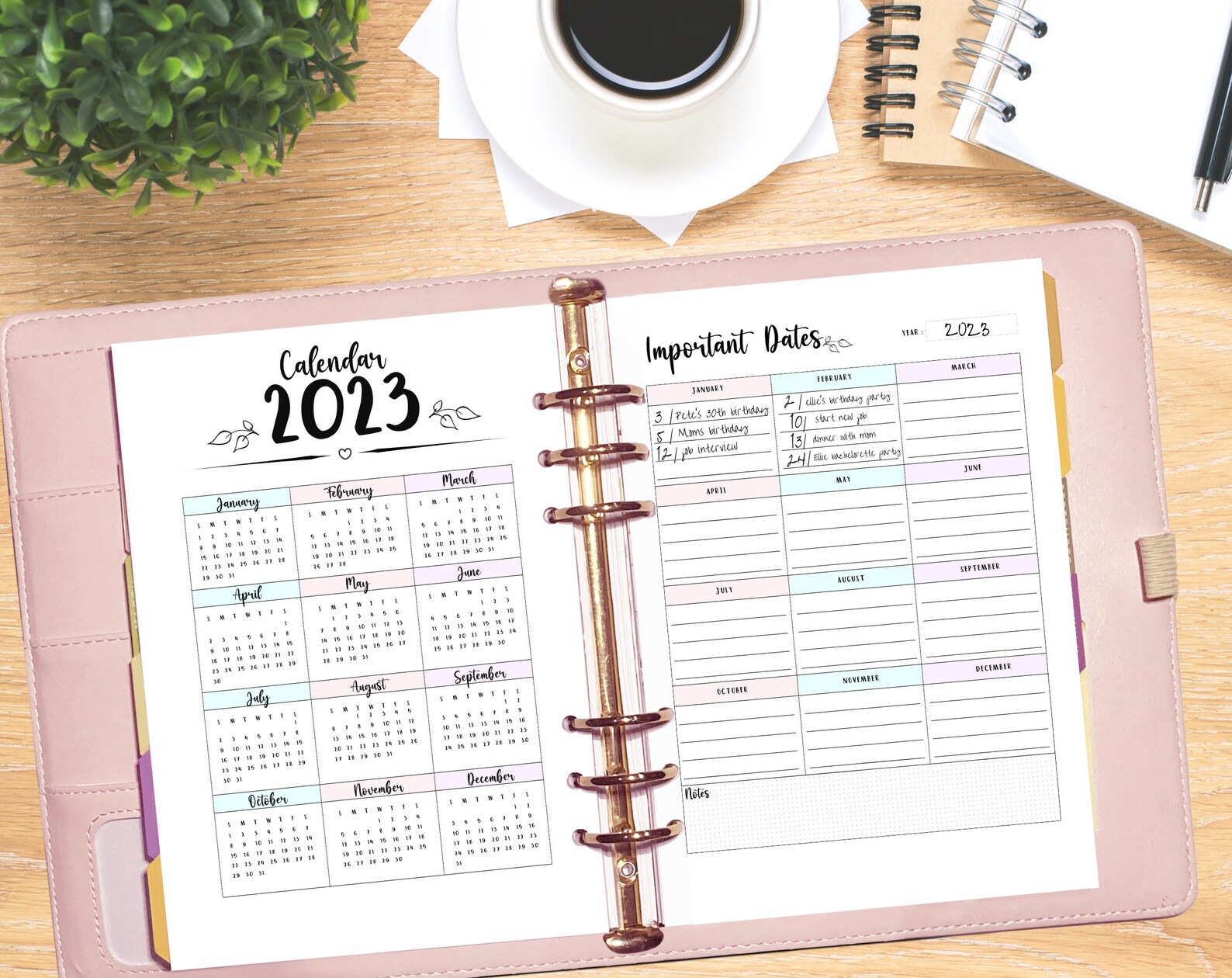 2023 Calendar, Yearly Tasks, Year in Pixels, Yearly Productivity ...