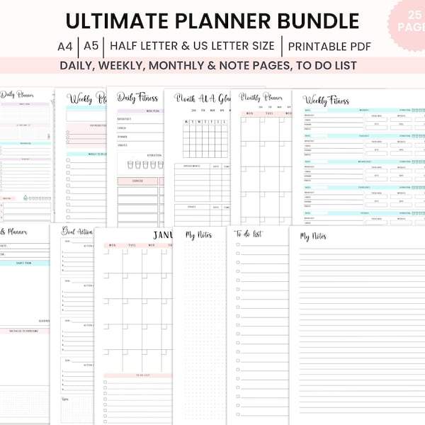 Us Letter Daily Inserts - Etsy