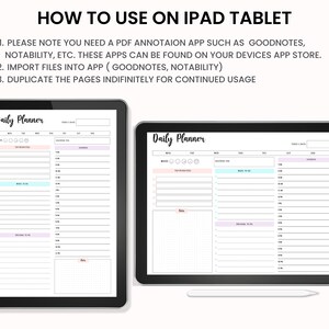 Printable, Daily Digital Planner, Daily Schedule, Pastel Digital ...