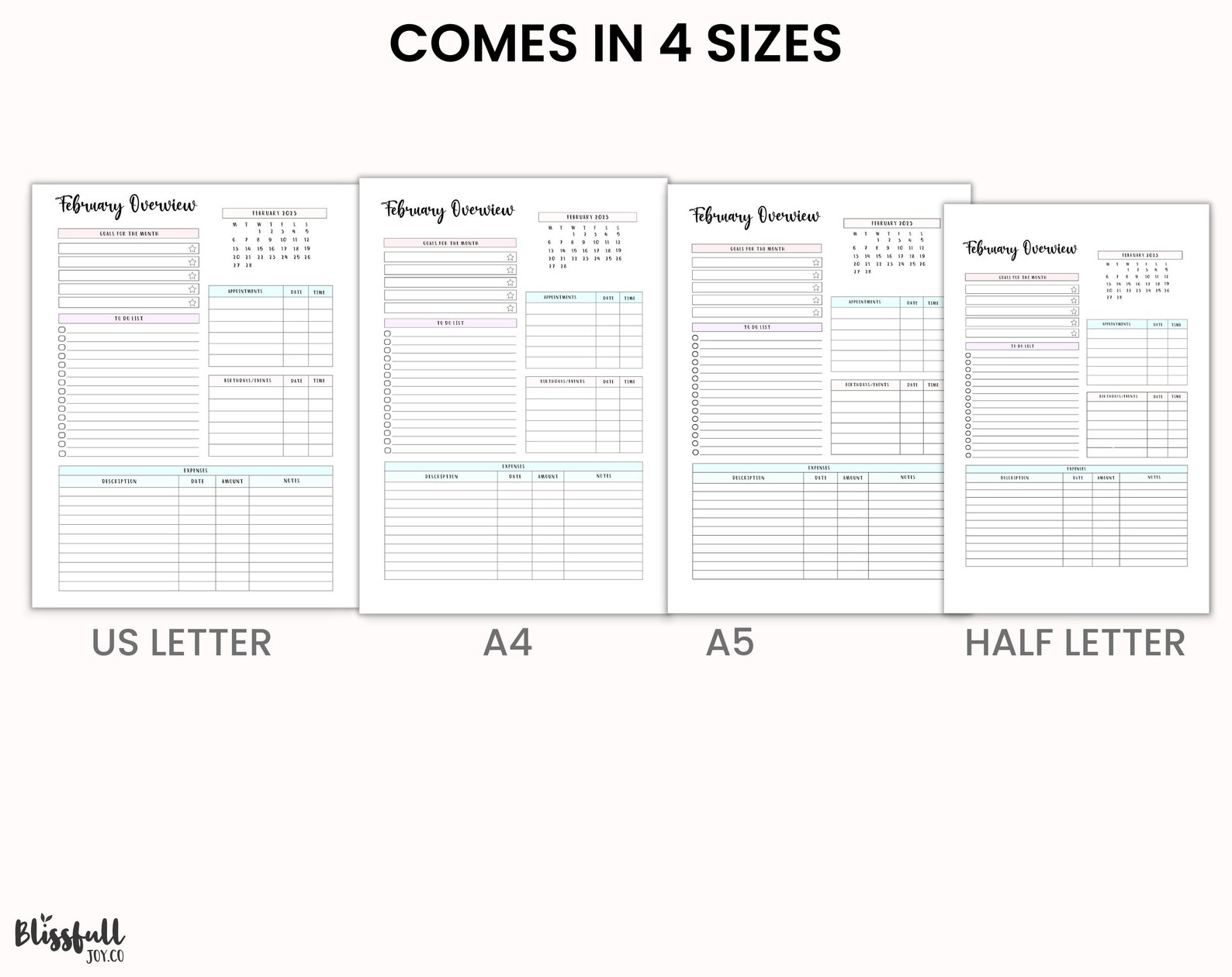12 Month Overview Planner Printable, Undated Monthly Planner, Monthly ...