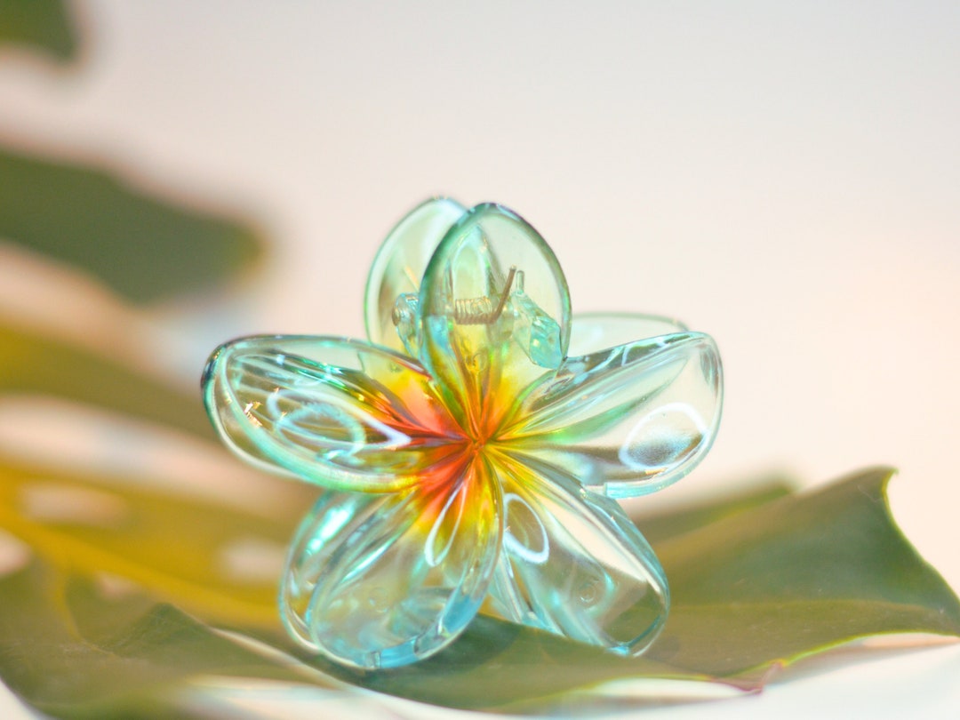 Hawaiian Flower Hair Claw Barrettes Clip Cute Summer Hair Accessories ...