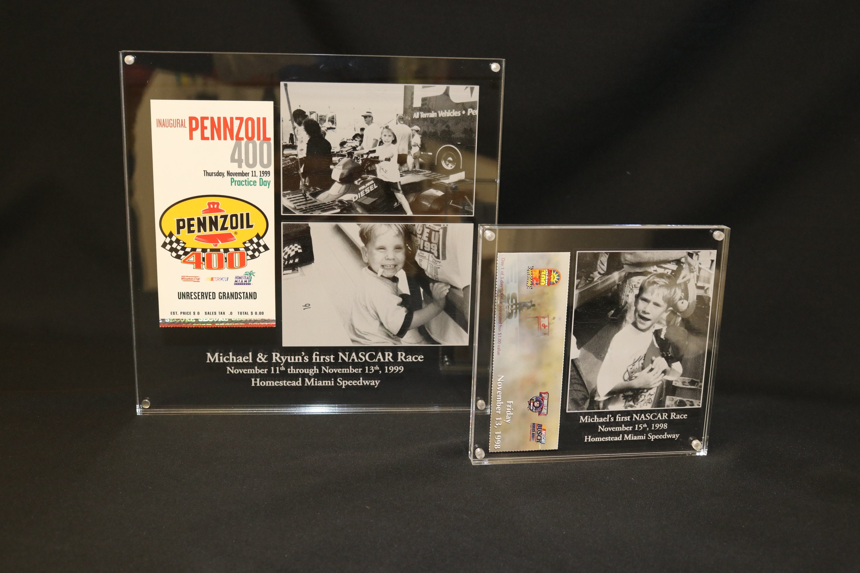 Custom Acrylic Commemorative Ticket Holder | LED Light | Shadow Box - Etsy