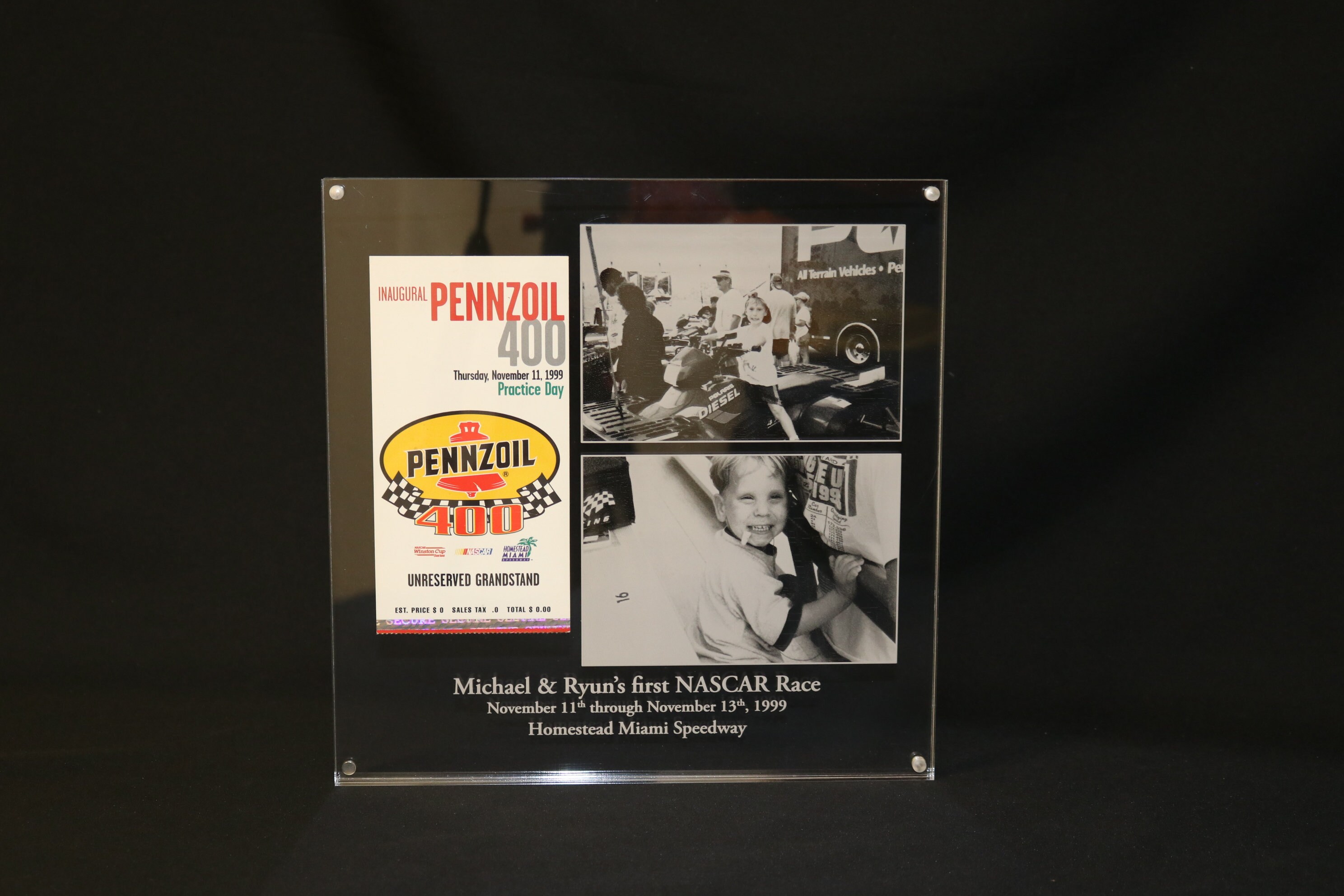 Custom Acrylic Commemorative Ticket Holder | LED Light | Shadow Box - Etsy