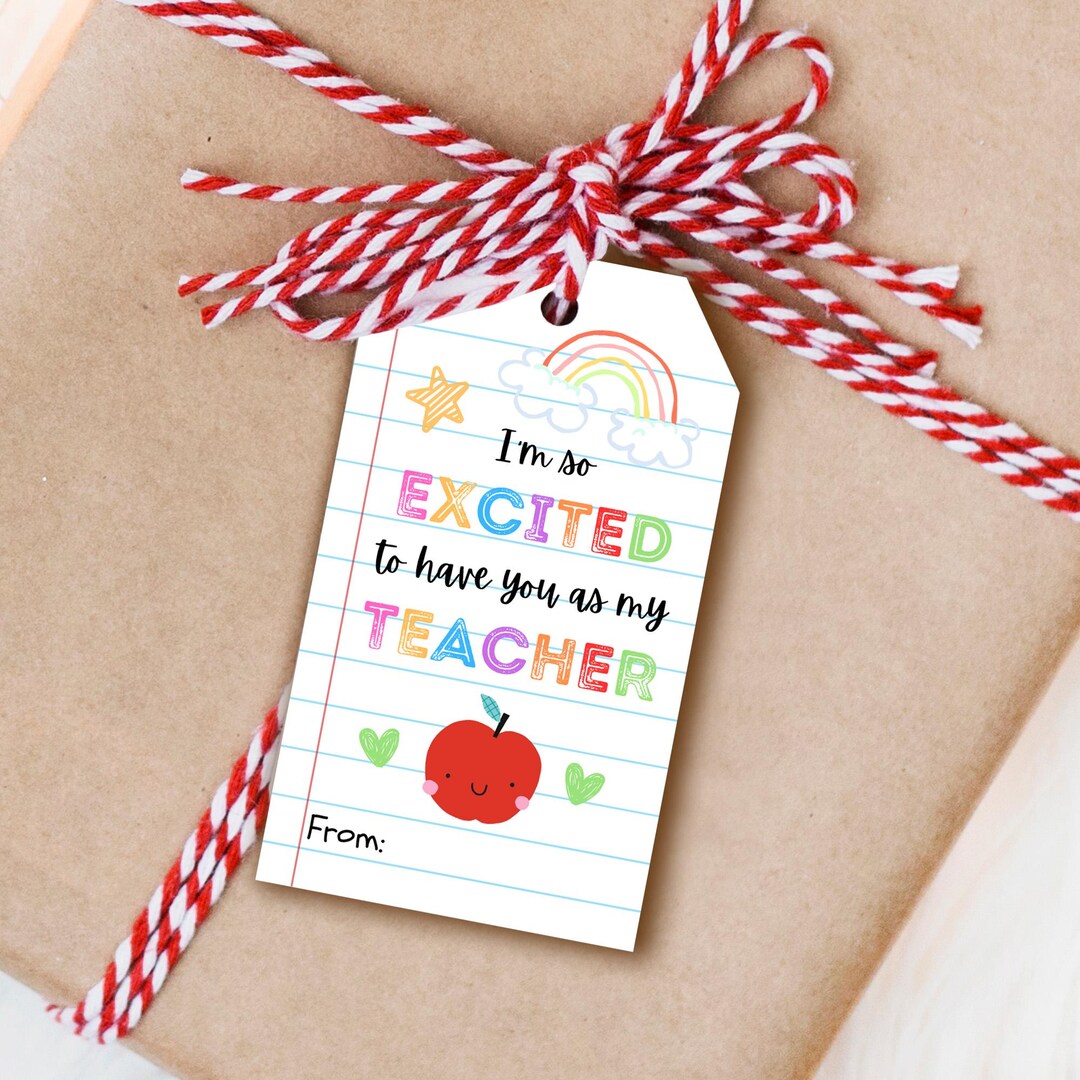 Printable Teacher Gift Tag PDF, I’m so Excited You’re My Teacher Tag ...