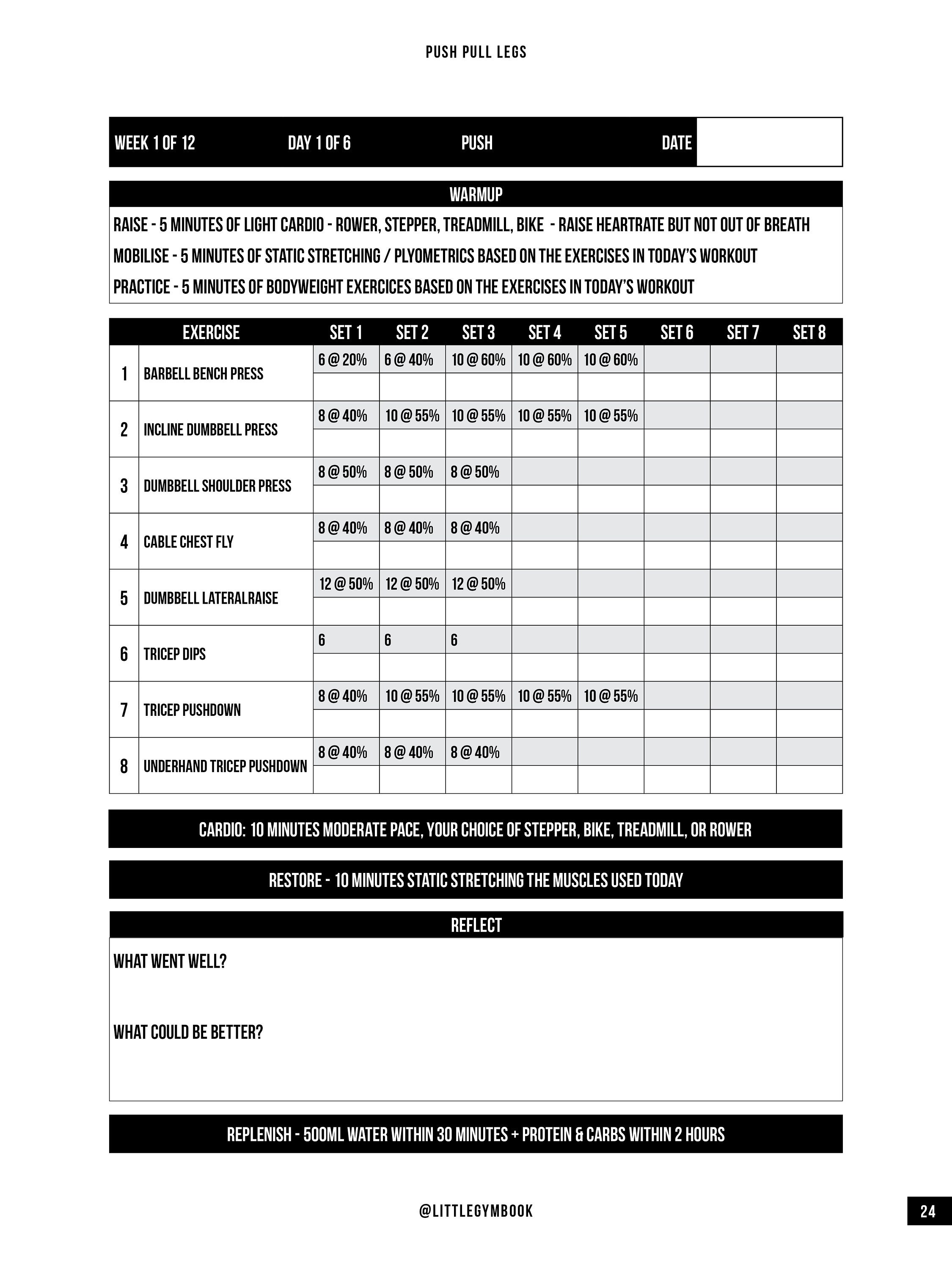 Push Pull Legs 12 Week Exercise Program - Etsy