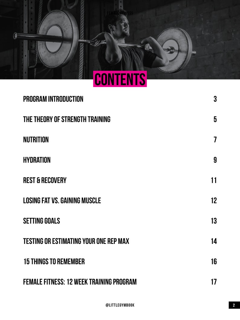 Female Fitness 12 Week Exercise Program - Etsy