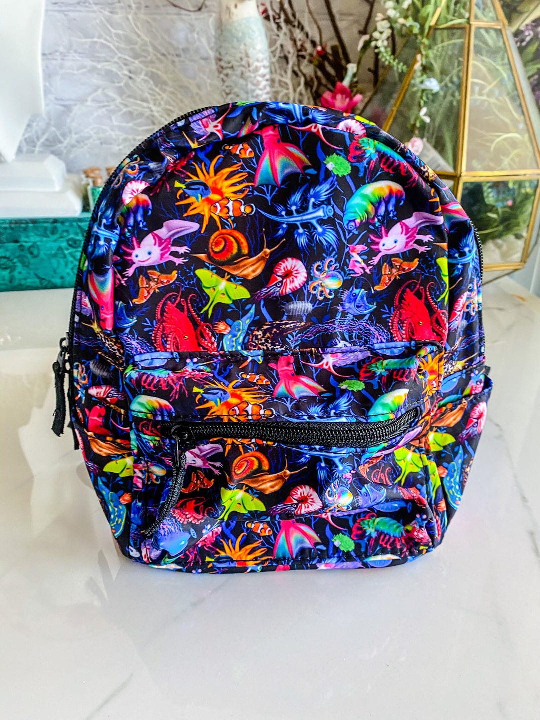 Mini Wild Fauna Backpack! Water Resistant Back Pack, Axolotl, Insects ...