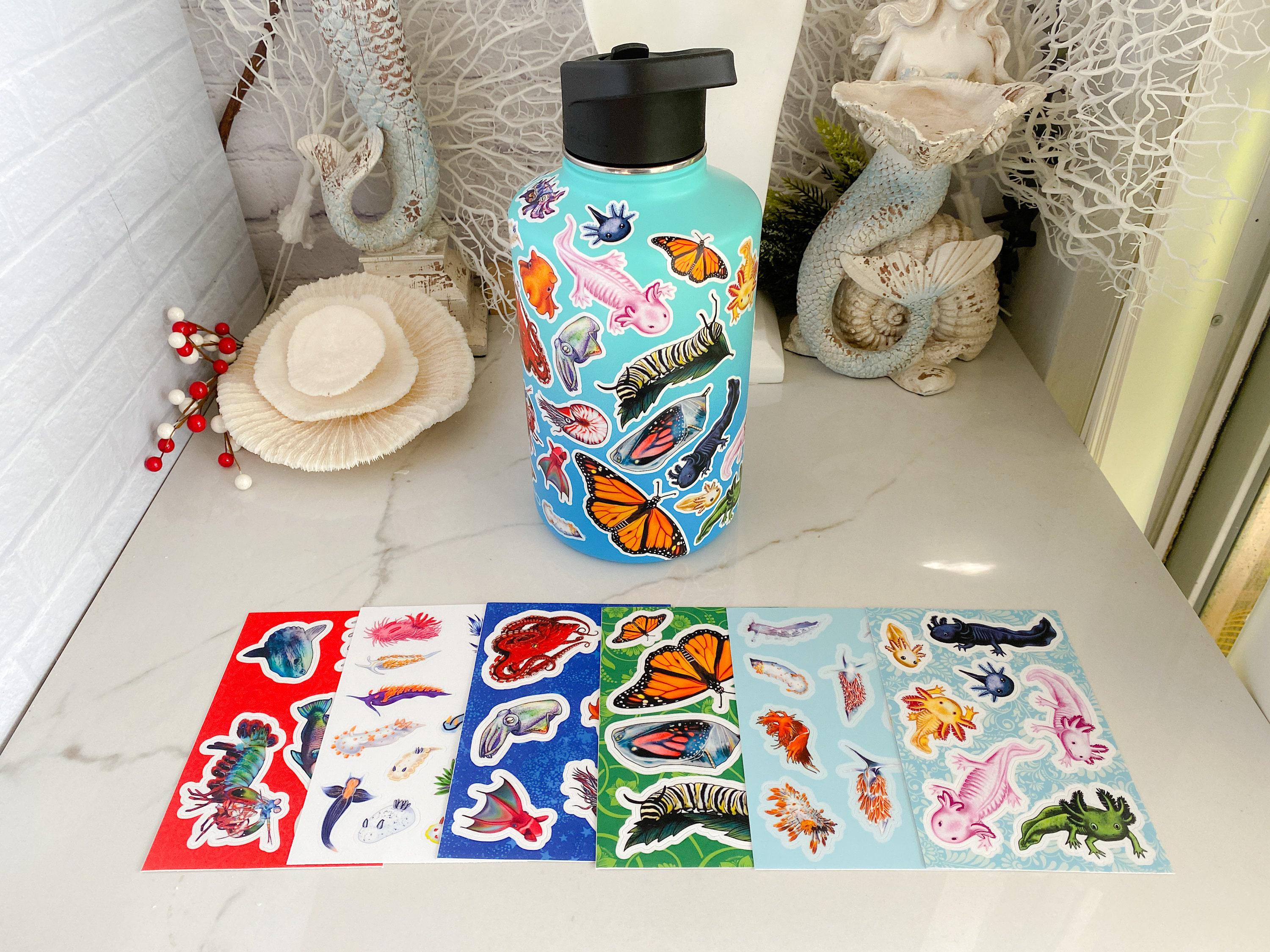 Axolotl Sticker Sheet, 4x6" Sticker Sheet, Vinyl Stickers, Water Proof ...