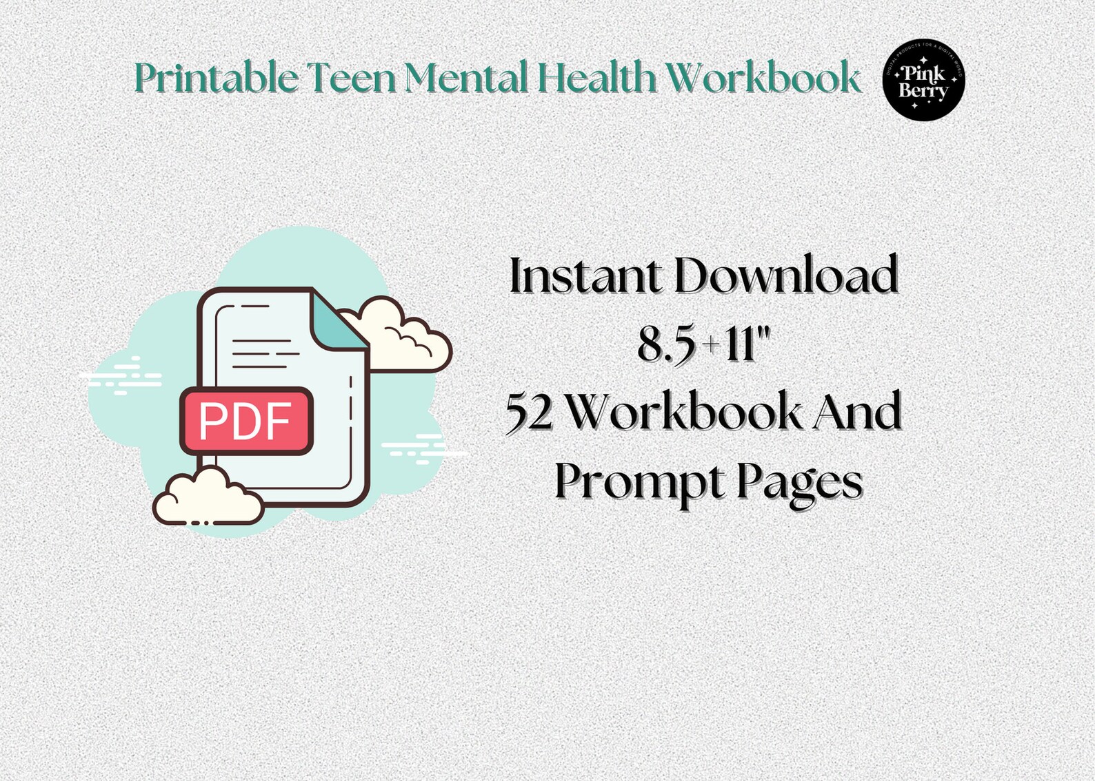 Teen Mental Health Workbook- Printable Therapy Worksheet Set for Teens ...
