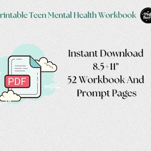 Teen Mental Health Workbook Printable Therapy Worksheet Set for Teens ...
