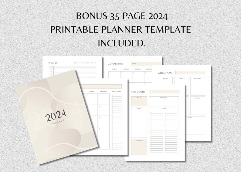 Digital Planner Canva Templates for 2024 575 Page Customizable White ...