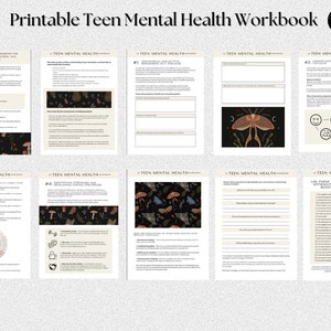Teen Mental Health Workbook- Printable Therapy Worksheet Set for Teens ...