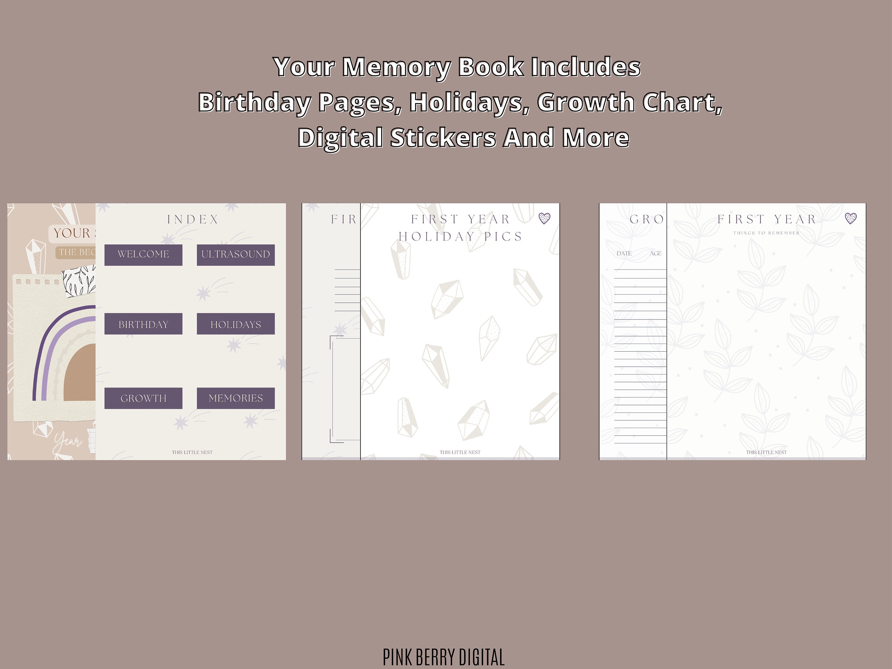 Digital Baby Milestones Memory Book and Digital Pregnancy - Etsy