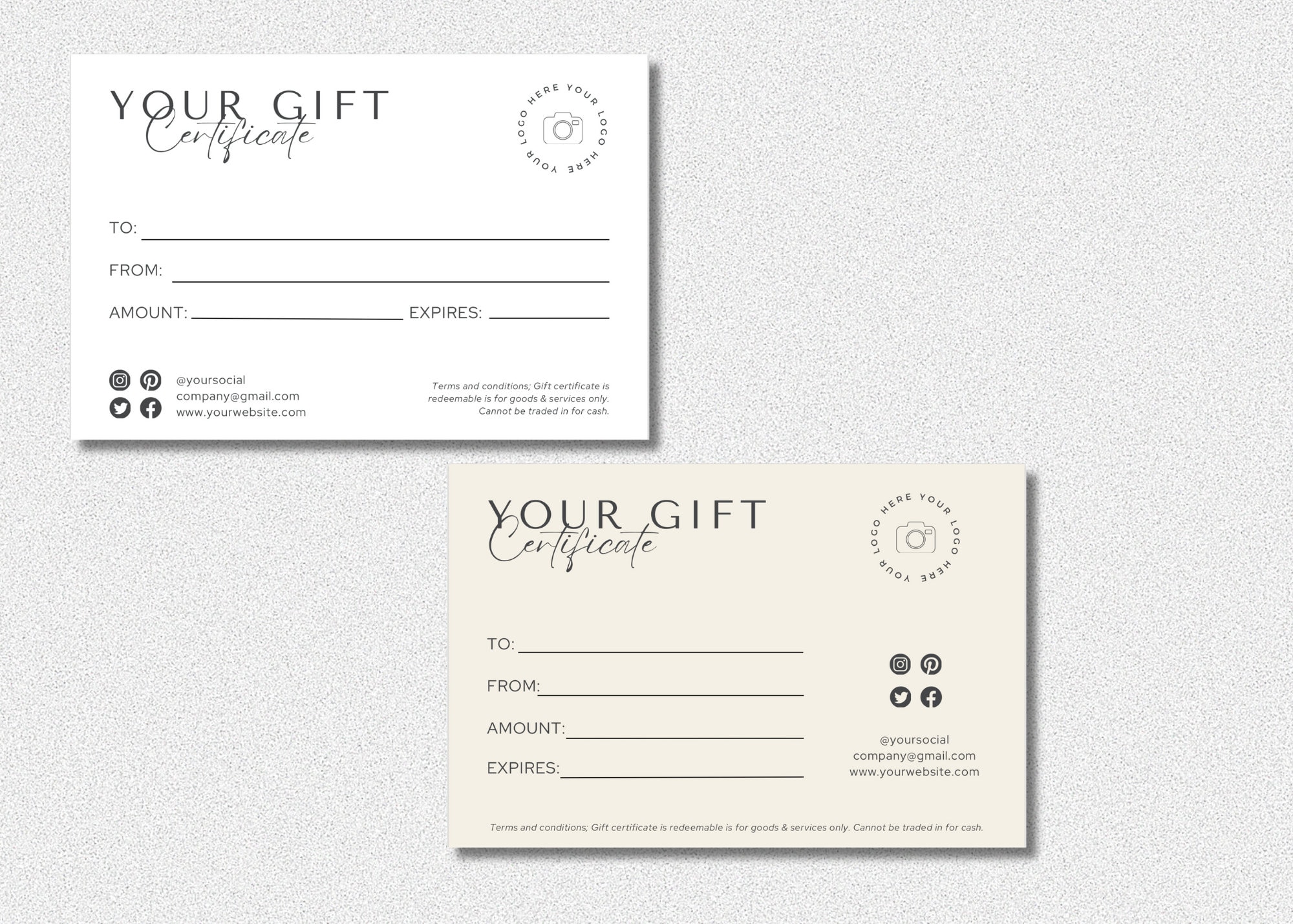 CANVA Certificate Template 4 Minimal Gift Certificates - Etsy