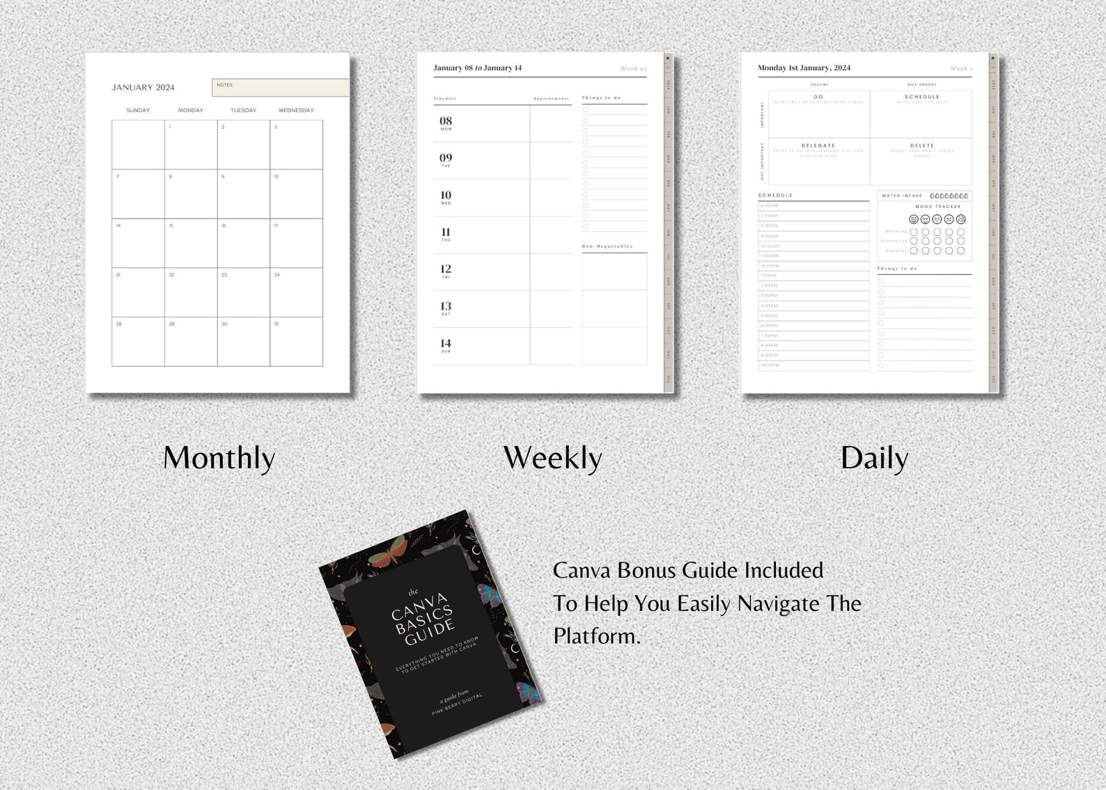 Digital Planner Canva Templates for 2024 575 Page Customizable White ...