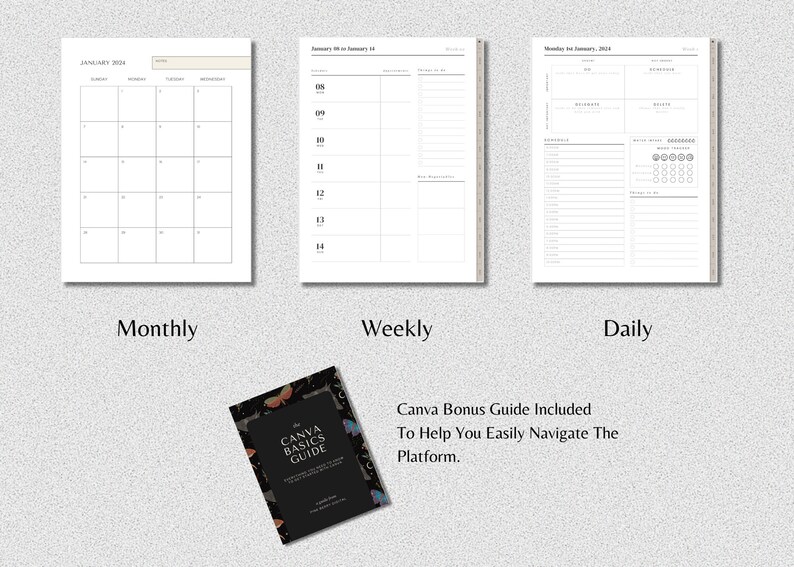 Digital Planner Canva Templates for 2024 575 Page Customizable White ...