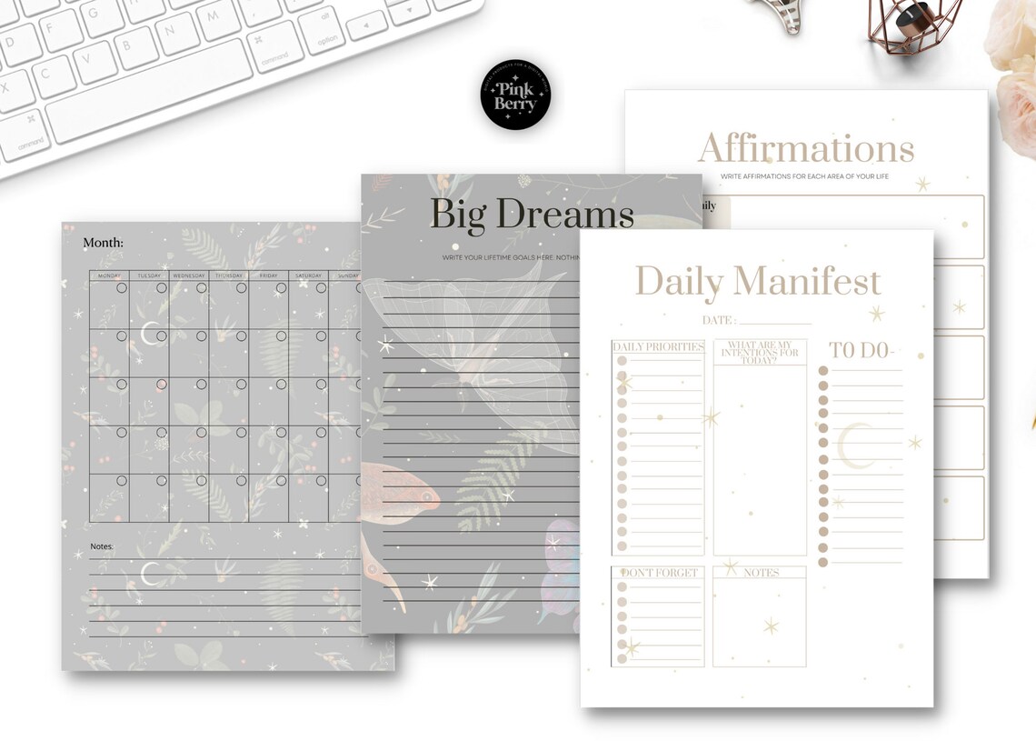 Printable Manifest Journal Workbook Manifest Planner Law of Attraction ...