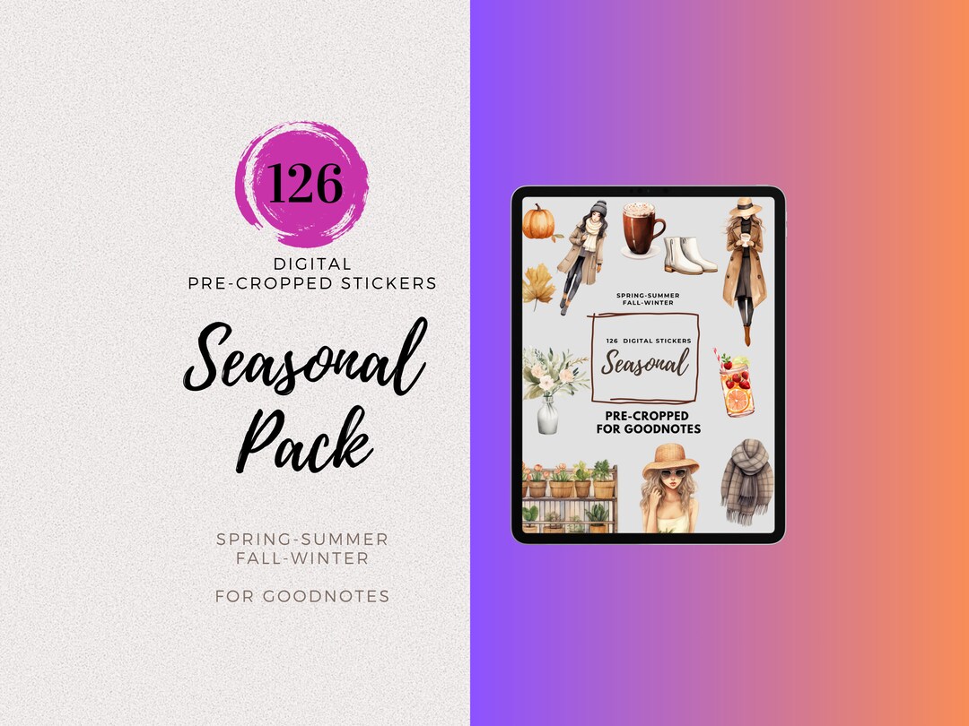 Digital Stickers for Goodnotes Seasonal Pack Digital Stickers All 4 ...