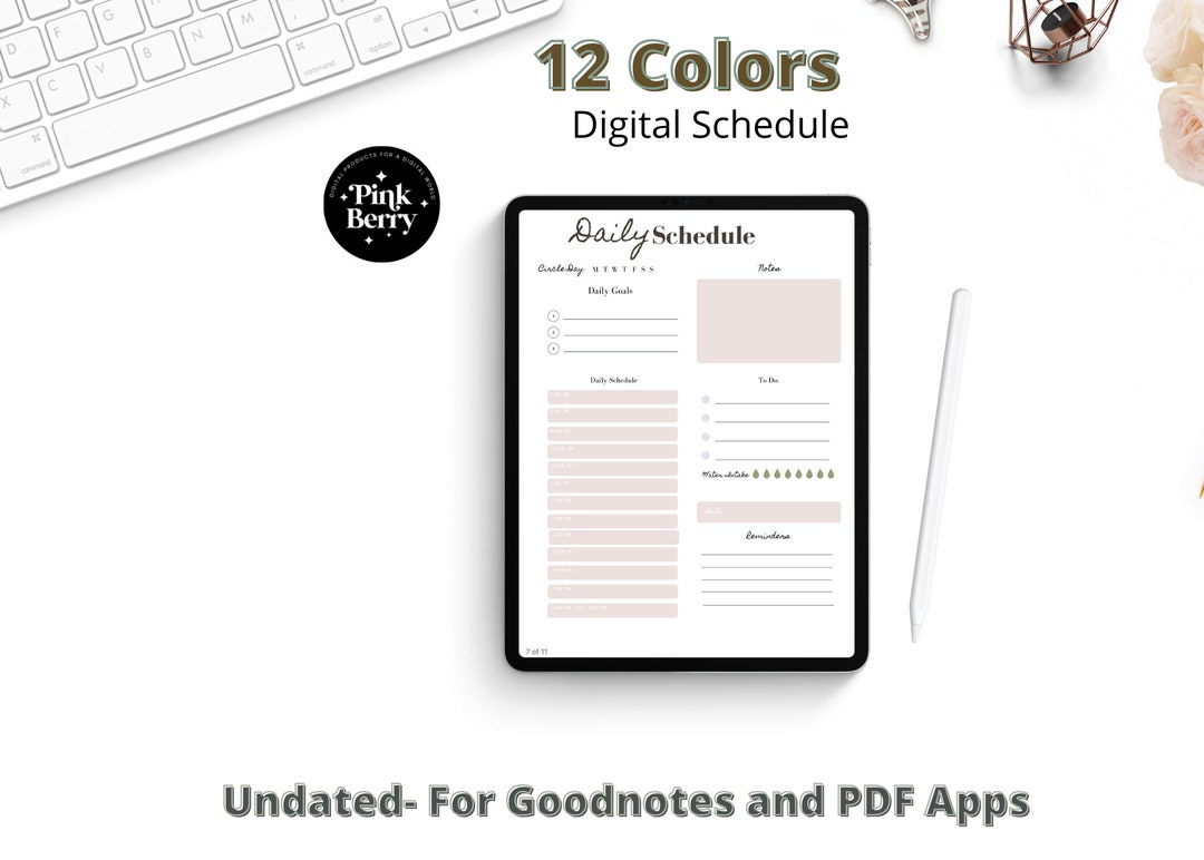Undated Digital Daily Schedule Planner Instant Download for Notability ...
