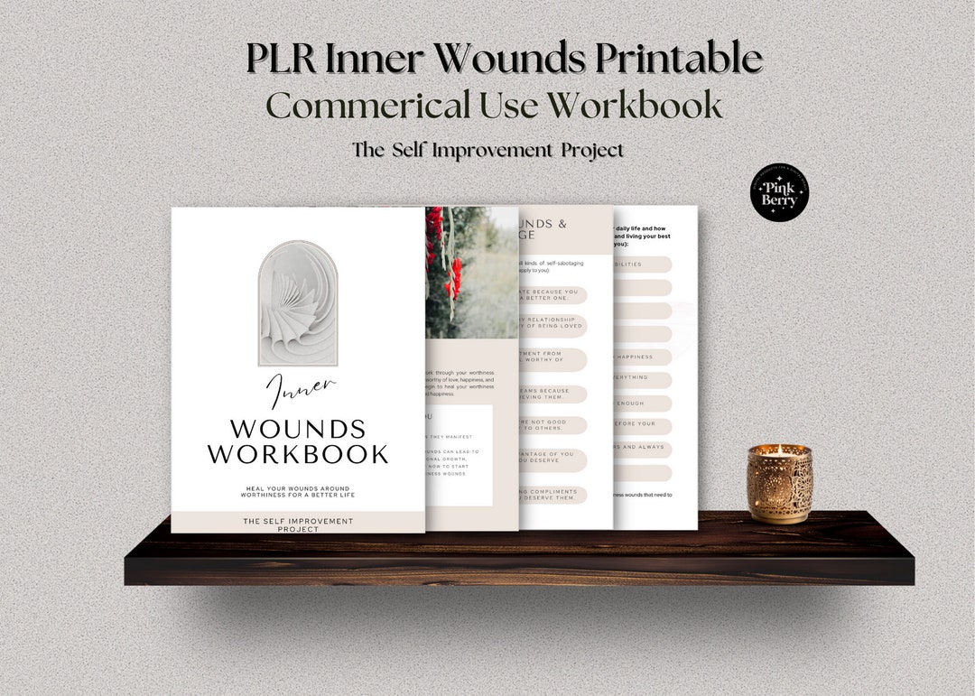 PLR Printable Inner Wounds Workbook- 40 Page Printable With 6 Steps and ...