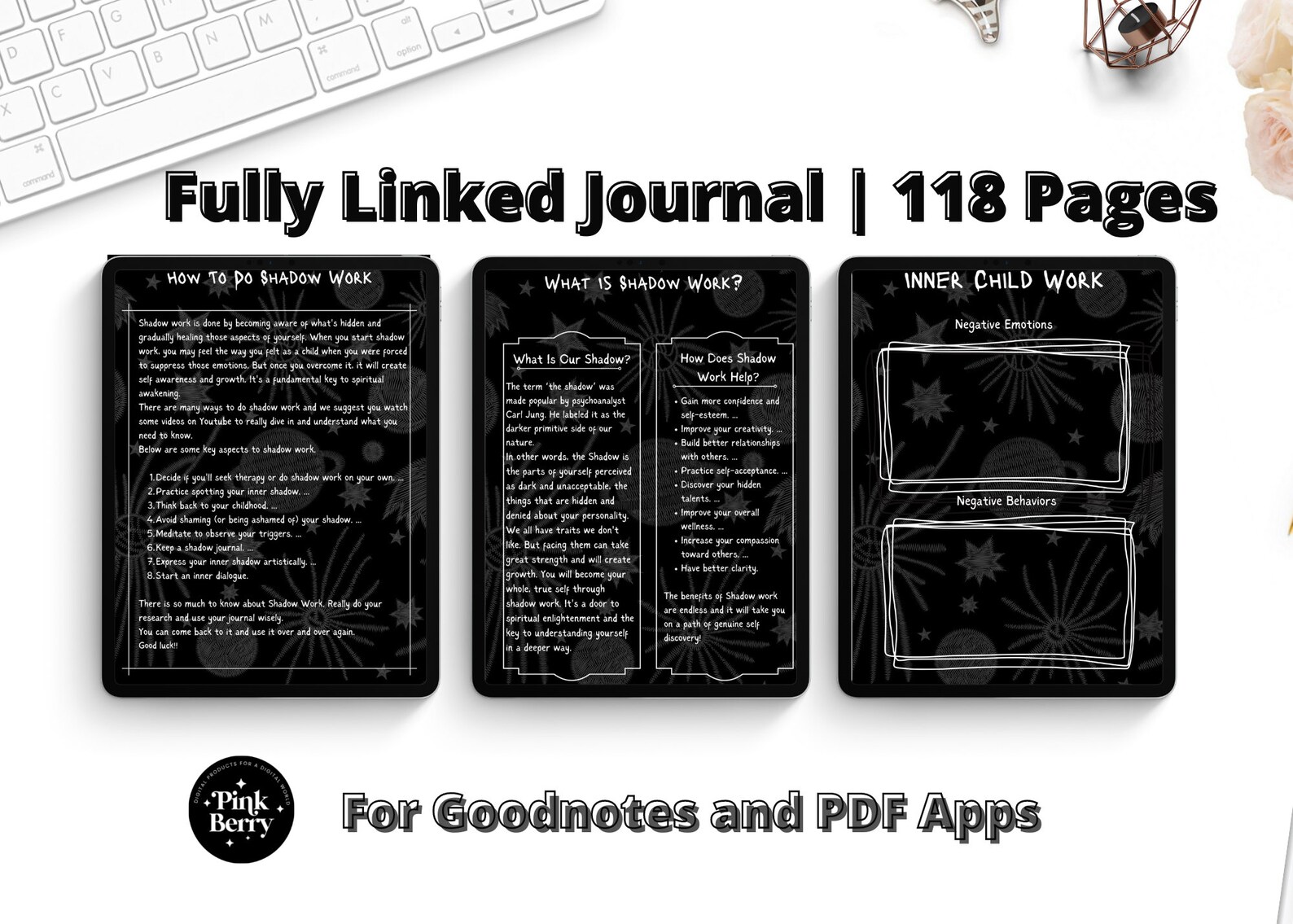 Digital Shadow Work Journal Dark Mode Mental Health Journal Journaling ...