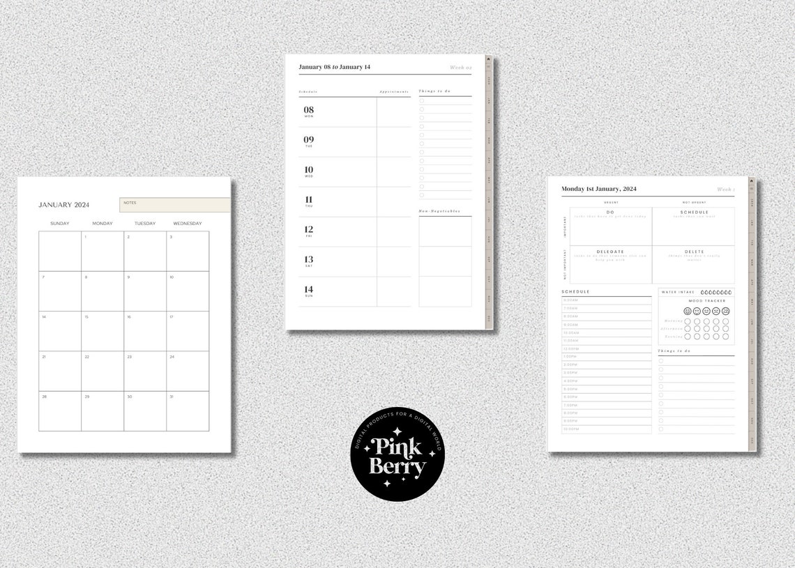 Digital Planner Canva Templates for 2024 575 Page Customizable White ...