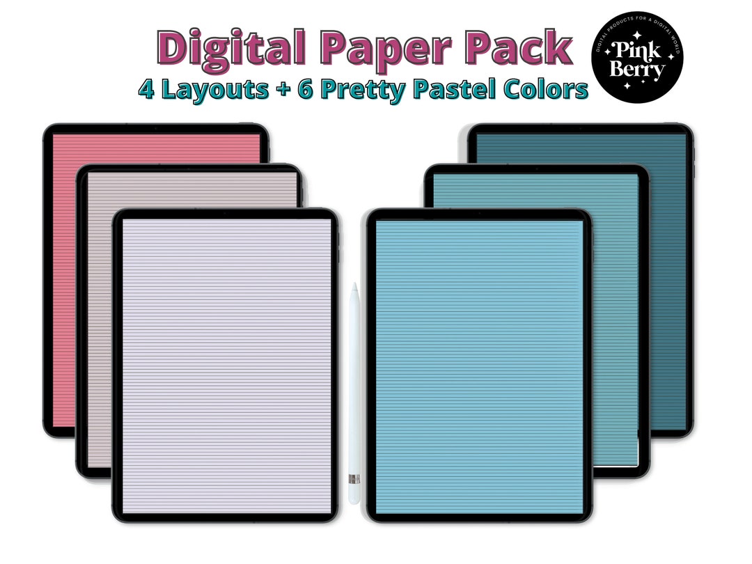 Pastel Digital Paper Pack Vertical 4 Styles Instant Digital Download ...
