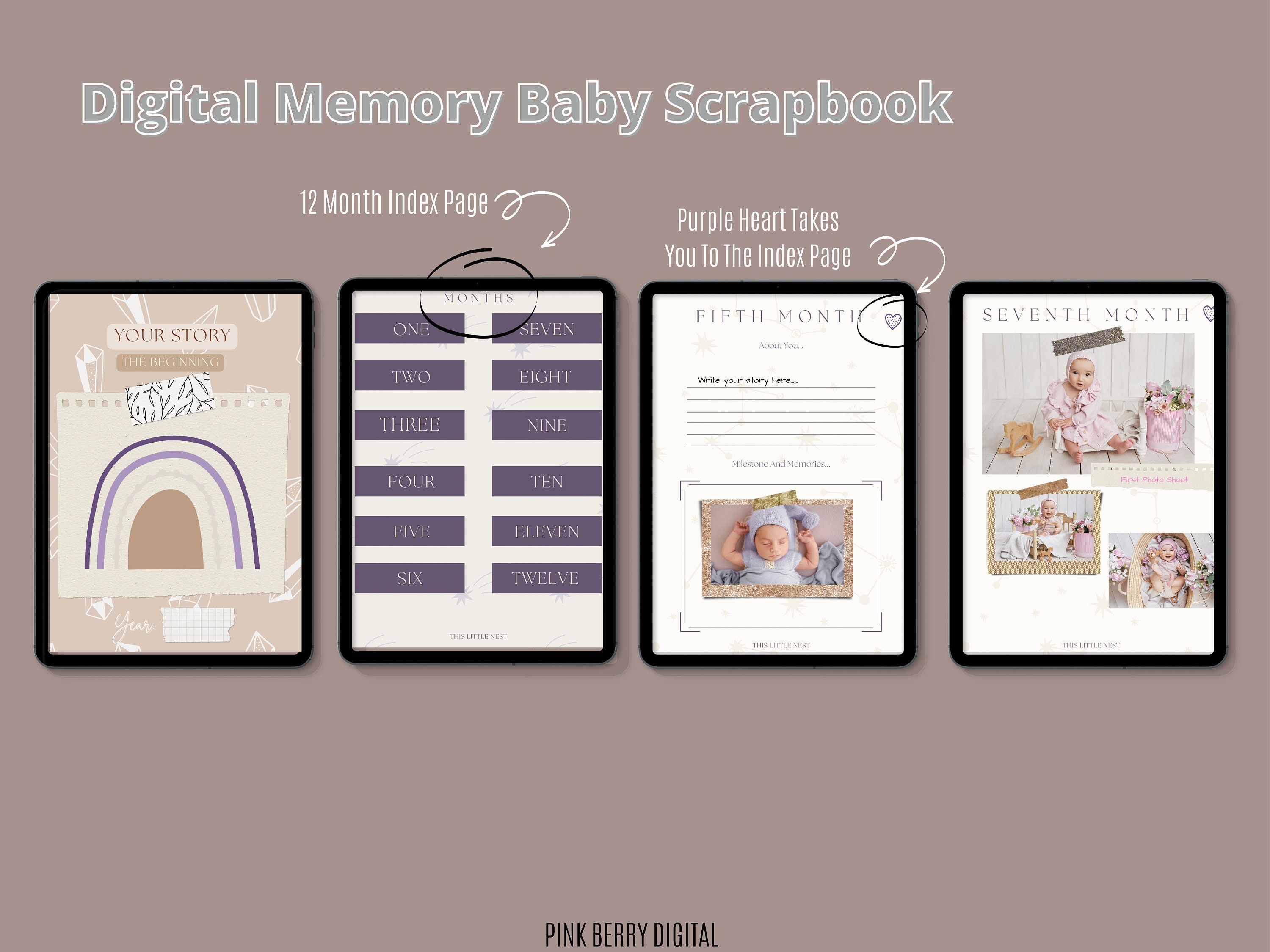 Digital Baby Milestones Memory Book and Digital Pregnancy - Etsy