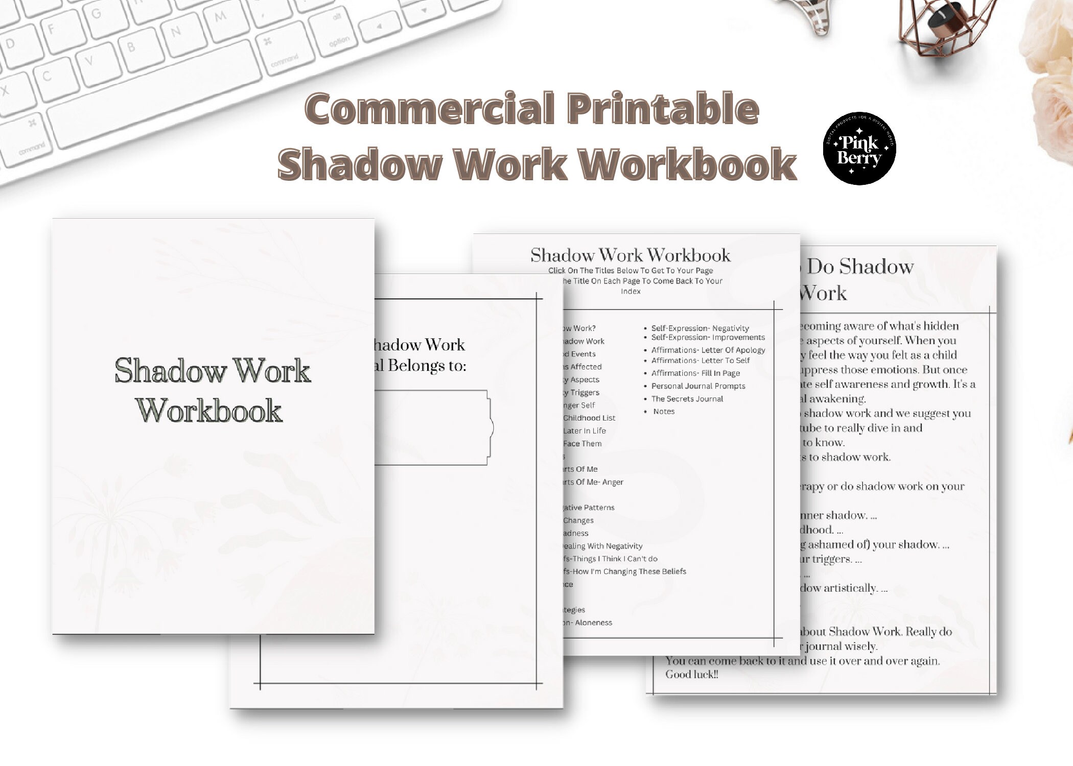 Commercial Use Printable Shadow Work Workbook | 118 Page Printable | 33 ...