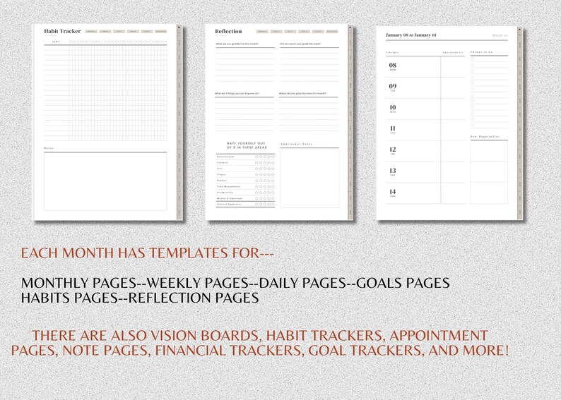 Digital Planner Canva Templates for 2024 575 Page Customizable White ...