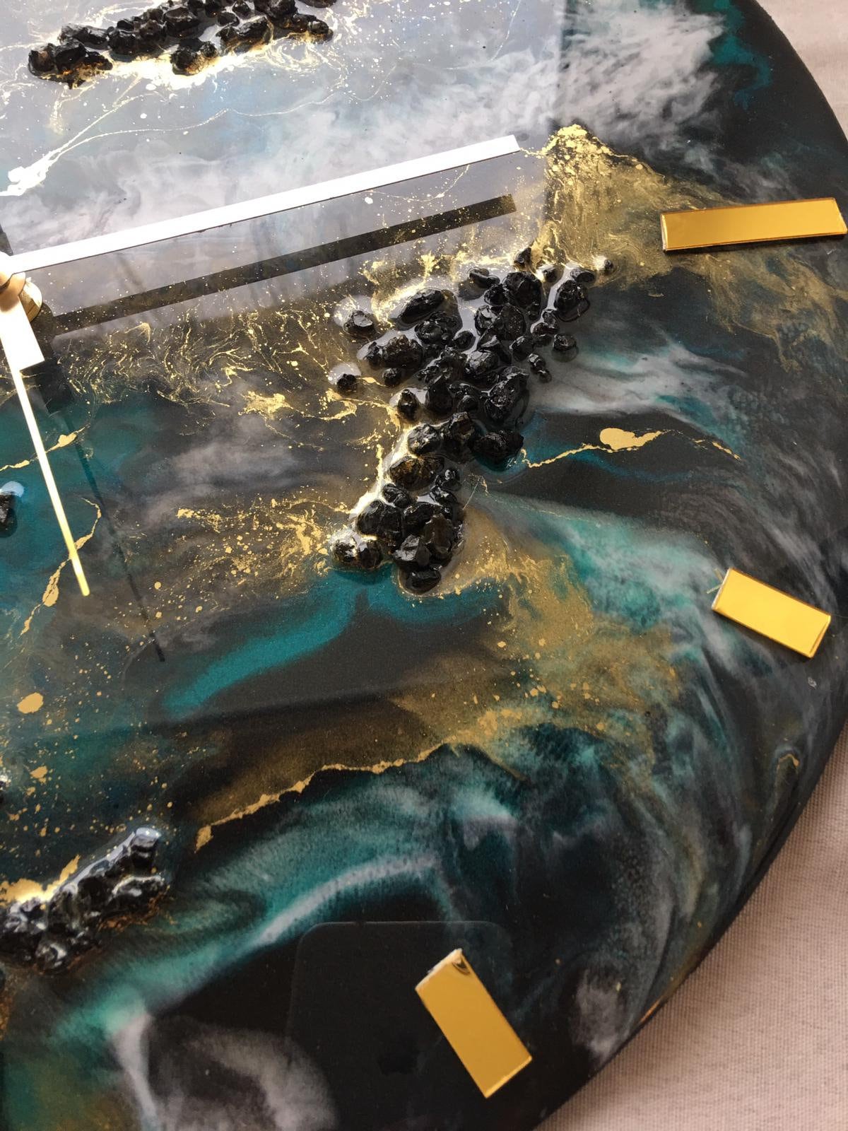 Epoxy Resin Art Wall Clock, Blue Resin Clock for Wall,modern Wall Decor ...