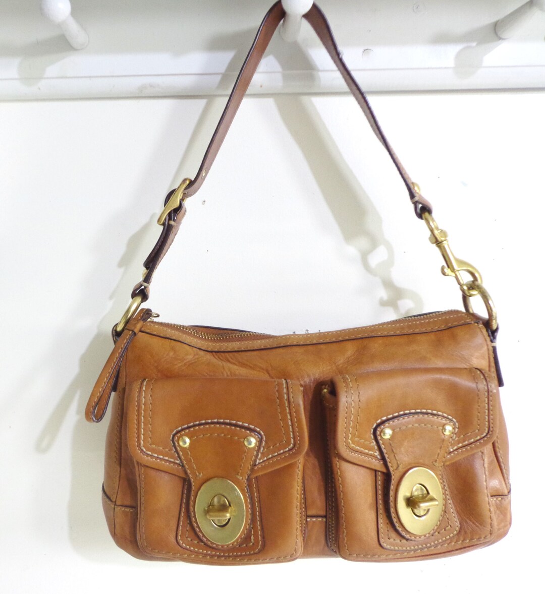 COACH Legacy F12868 Vintage British Tan Leather Shoulder Bag 65th ...