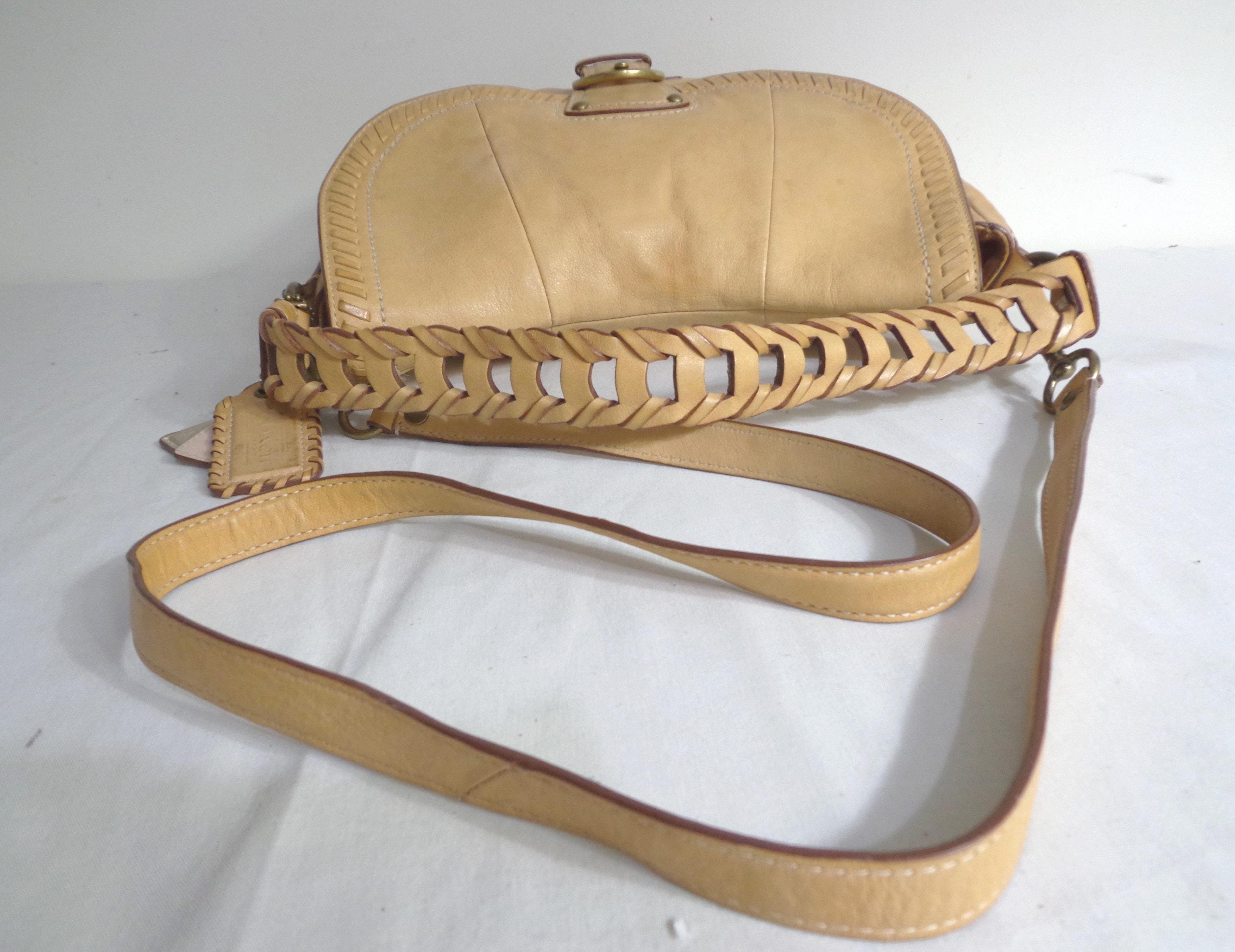 Coach Poppy Whipstitch 19004 Varchetto Tan Leather Bag Braided Strap ...